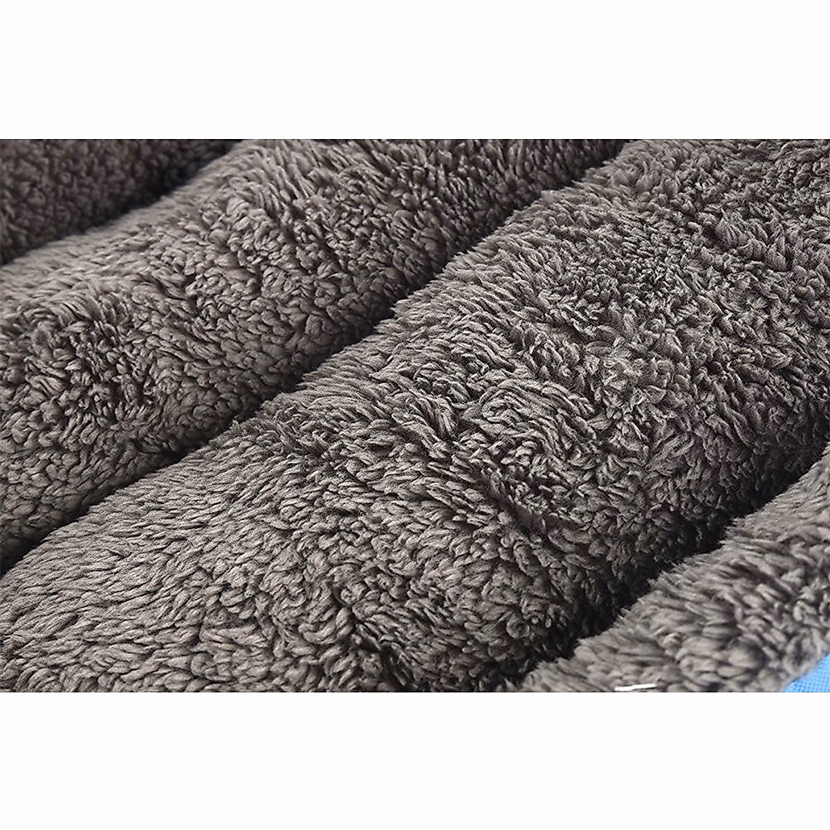 Barelove Square Dog Bed Mattress Washable Kennel, Soft Plush Faux Fur Rectangle Sleeping Pet Bed for Small Medium Large Dogs Cats Puppy Pets, with Anti-Slip Waterproof Bottom (Grey)