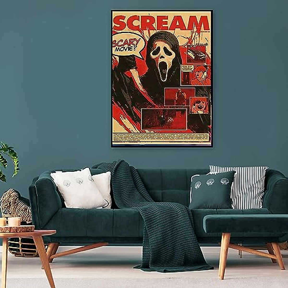 JLHATLSQ Halloween Paint by Numbers Kits for Adults, Horror DIY Paint by Numbers for Beginner, Scream Paint by Number for Gift and Home Decor 16X20 Inch