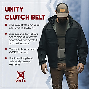 Vertx Mens Clutch Unity Tactical Belt, Modular Mission Belts for Men, Gun Holster Radio Mag Pouch Belts for CCW Concealed Carry of Tactical EDC Hunting Survival Gear, It's Black, MEDIUM