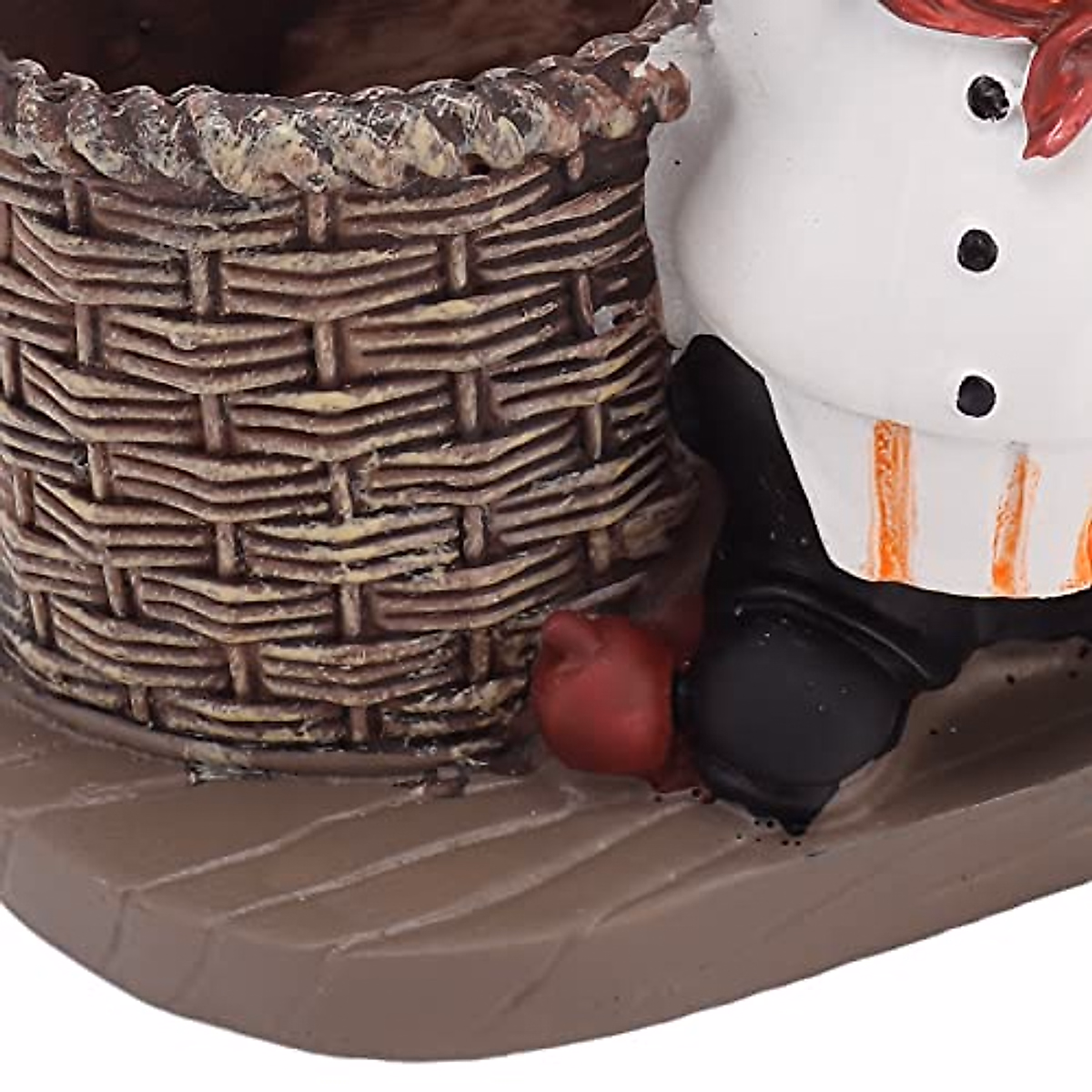 Chef Salt and Pepper Shakers, Chef Stature Holder Decorative Synthetic Resin Ingenious Vivid Chef Figurine Holder with 2 Glass Sauce Bottle