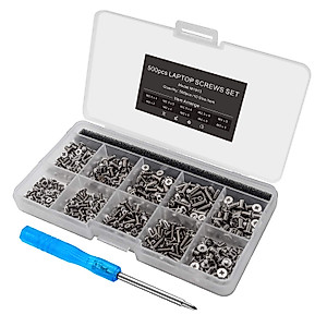 Mcsher 500pcs Laptop Notebook Screws Set for IBM HP Dell Lenovo Samsung Sony Toshiba Acer Gateway Screw Assortment Kit with Screwdriver - Silver