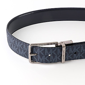 Michael Kors Men's Cut to Fit Reversible PVC Leather Dress Belt (Admiral Blue)