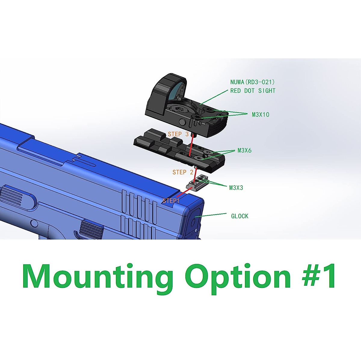 ADE Optic Red Dot Sight Mount Picatinny Plate for Taurus GX4,G3C,Canik TP9SA for Install Pistol Red Dot Sight fits Trijicon RMR,Doctor,Vortex,Burris +Built in Screw Hole for Shield RMSc Footprint
