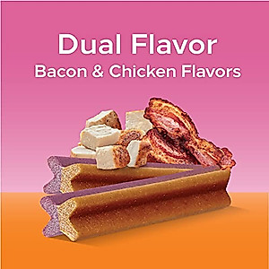 PEDIGREE DENTASTIX Dual Flavor Small Dog Dental Treats, Bacon & Chicken Flavors Dental Bones, 17.7 oz. Pack (84 Treats)