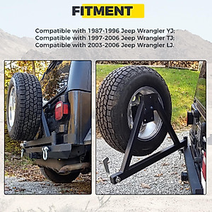 KUAFU Rear Bumper W/Tire Carrier Compatible with 1987-1996 Jeep Wrangler YJ 1997-2006 TJ 2003-2006 LJ w/D-Rings 2 packages