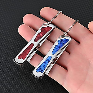NBGDY Mini Knife Keychain, Small Pocket Folding Knife,EDC Package Opener  Box Cutter Knife. 2PCS(Red and Blue)(KPQ-1029)