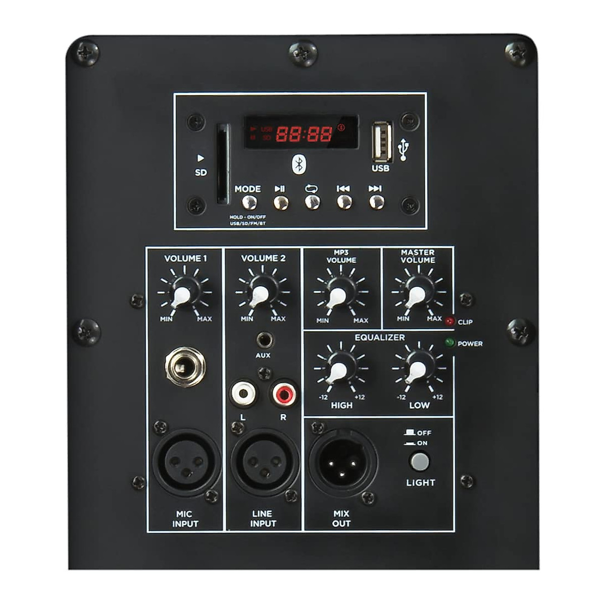 Gemini AS Series Professional Audio Dual 15-inch Portable Active PA Loudspeakers with Bluetooth Compatibility, Mic & Line XLR, 1/4", 1/8", RCA inputs