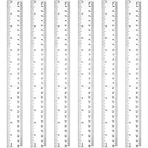 30 Pcs 12 Inch Ruler Bulk Plastic Flexible Rulers with Inches and Centimeters Kids Ruler Straight Measuring Drafting Tools for School Education Families Kids Students (Clear,Plastic)