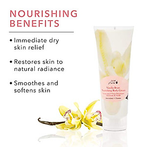 100% PURE Nourishing Body Cream Vanilla Bean Lotion Luxurious Dry Skin Hydration & Replenishment Natural Anti-Aging Moisturizer & Skincare for All Skin Types Women & Men - Vegan - 8 oz