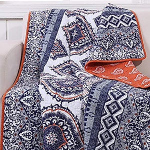 Greenland Home Fashions GL-1510JTHR Medina Throw Blanket Saffron, 50 x 60