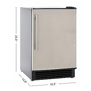Maxx Ice MIMC15C, Countertop or Built-in Ice Maker, 15 lbs, in Stainless Steel