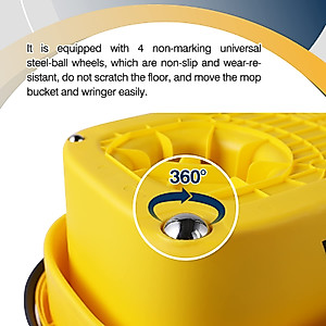 Yocada Commercial Mop Bucket with Wringer Portable Collapsible Plastic Mop Bucket Cleaning Washing Bucket for Cotton Mop