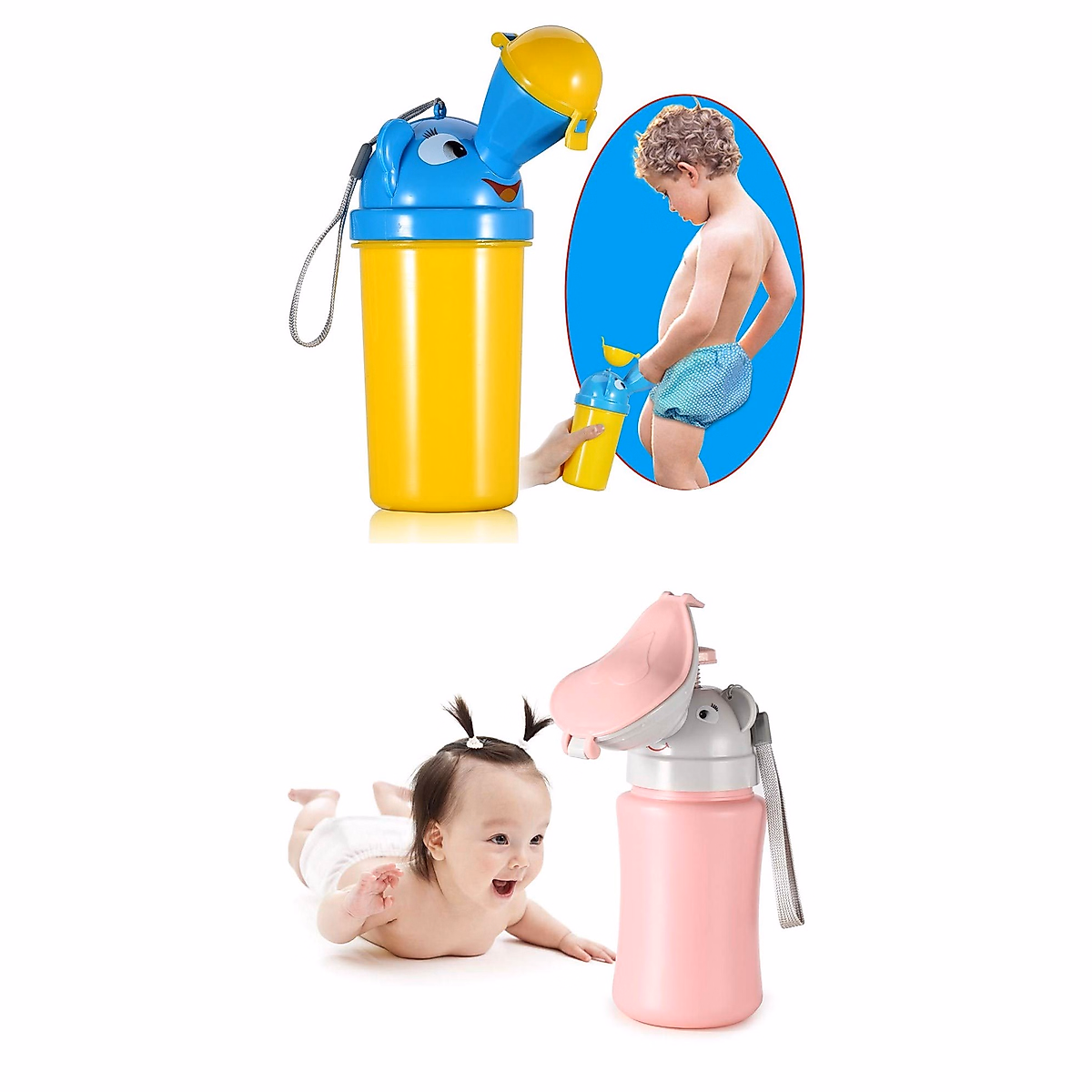 ONEDONE Portable Baby Child Potty Urinal Emergency Toilet for Camping Car Travel and Kid Potty Pee Training for Boys and Girls