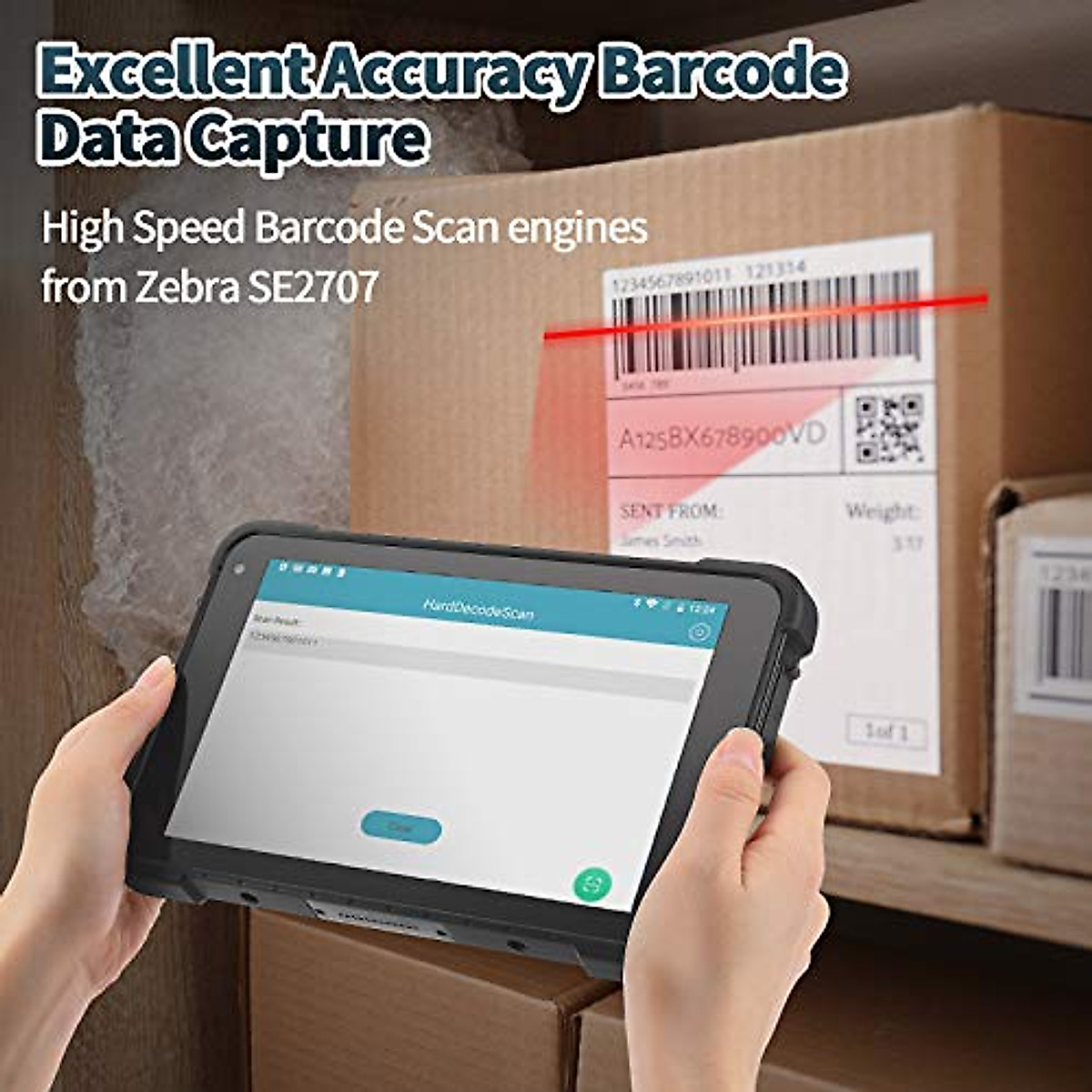 MUNBYN Rugged Android Tablet Scanner IRT01, 8-inch Tablet Android 10 Zebra SE2707 Scanner 700 nits Outdoors Heavy Duty Tablet IP67 MIL-STD-810G Sunshine Readable, Inventory Mobile Handheld Computer