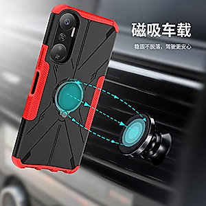 Kukoufey Case for Infinix Hot 20 4G Case Cover,360°Rotatable Kickstand Dual Layer Shockproof Case for Infinix Hot 20 4G X6826 X6826B X6826C Case Green