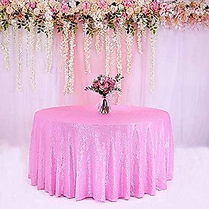132" Blush Pink Sequin Tablecloth, Sequin Tablecloth, Sequin Table Cloths Blush Pink Table Sequin Linens for Wedding
