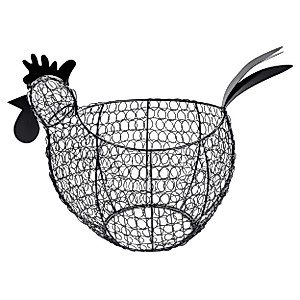 Rural365 Black Metal Chicken Egg Basket - Egg Basket for Gathering Fresh Eggs - Rustic Decor Chicken Basket Egg Holder
