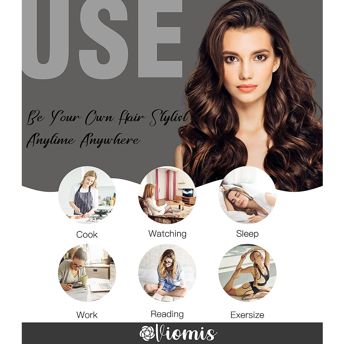 Heatless Curling Rod Headband For Long Hair Curls, 60‘’ Leveling Up Velour Heatless Hair Curler, TikTok Heatless Curls with Hair Clips and Scrunchie for Sleeping(Black)