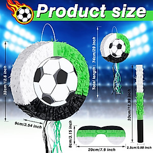 Deekin 3 Pcs Soccer Ball piñata Set Include piñata with Stick Eye Mask Soccer Ball piñata for Kids Music Science School Sports Bridal Shower Birthday Party Decorations Supplies
