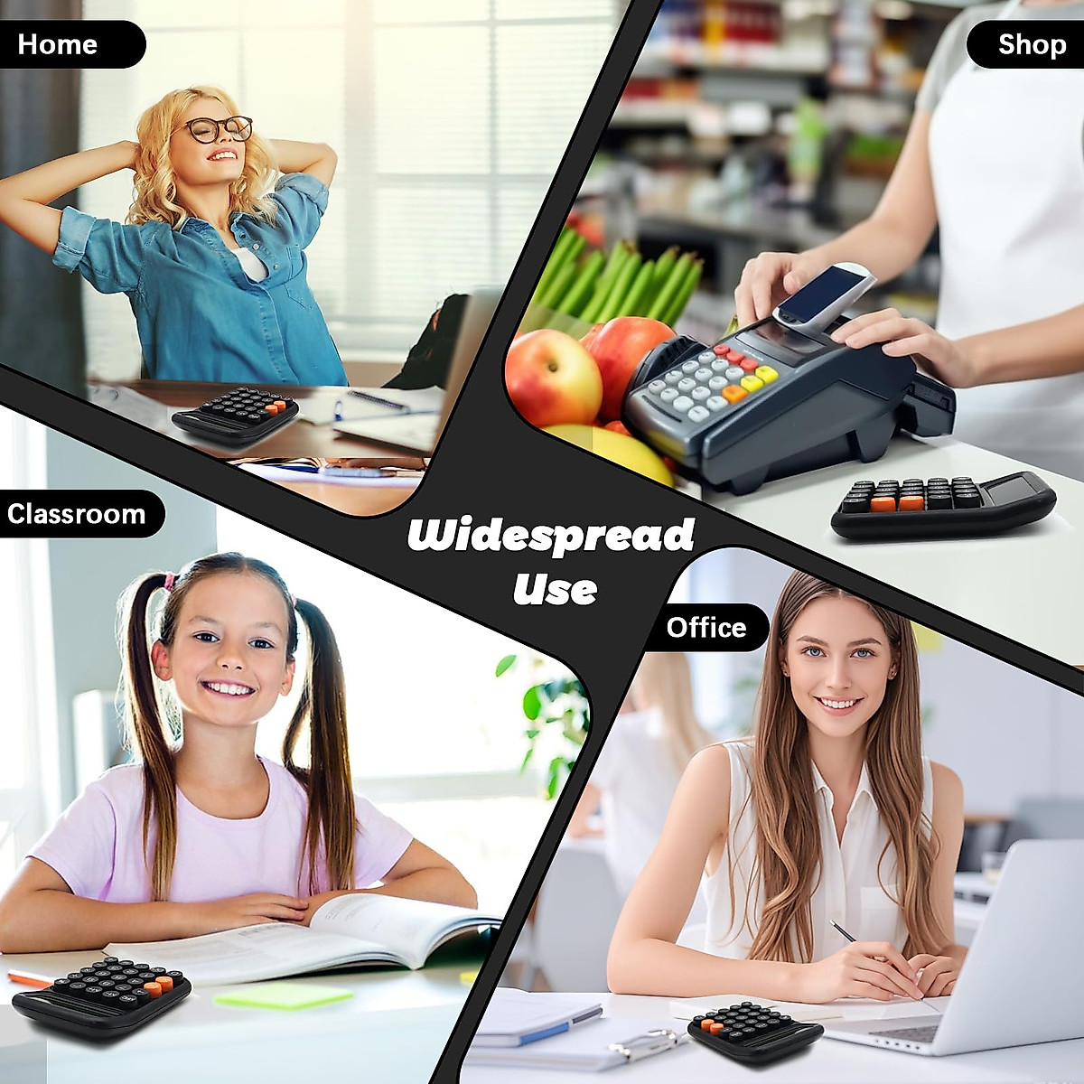 Purple Calculator, UPIHO Basic Office Calculator, Desktop Calculator 12 Digit with Large LCD Display for Purple Office Supplies with Sensitive Button, Purple Desk Accessories, School Supplies