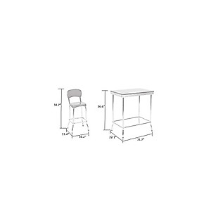 COSCO Stylaire 3 Piece High Top Set, Red & Chrome