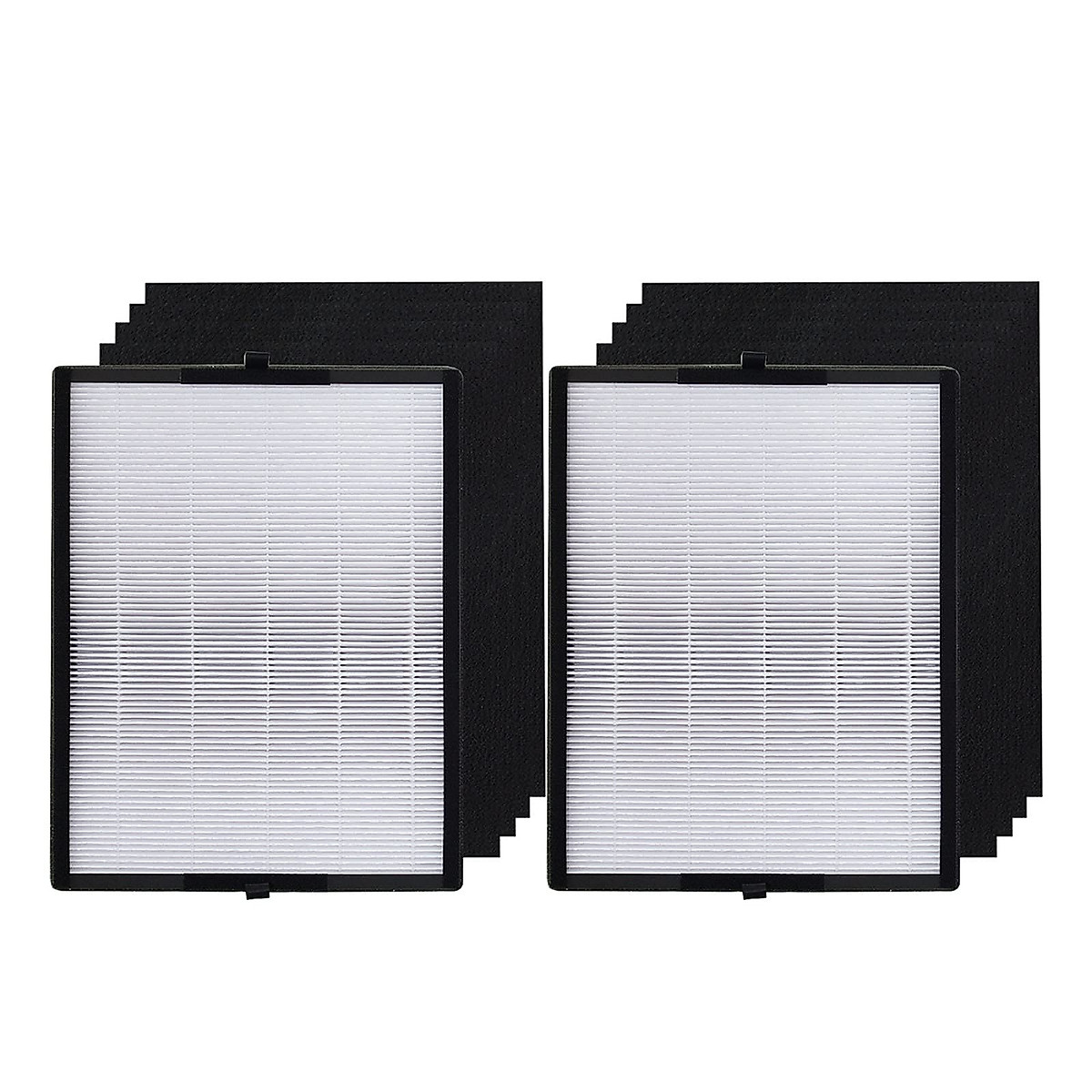 PUREBURG Replacement Filter Compatible with Alen 45i & Flex BreatheSmart Air Purifier B4-Fresh, FL40-Silver-Carbon, 2 x H13 HEPA + 8 x Activated Carbon Filters