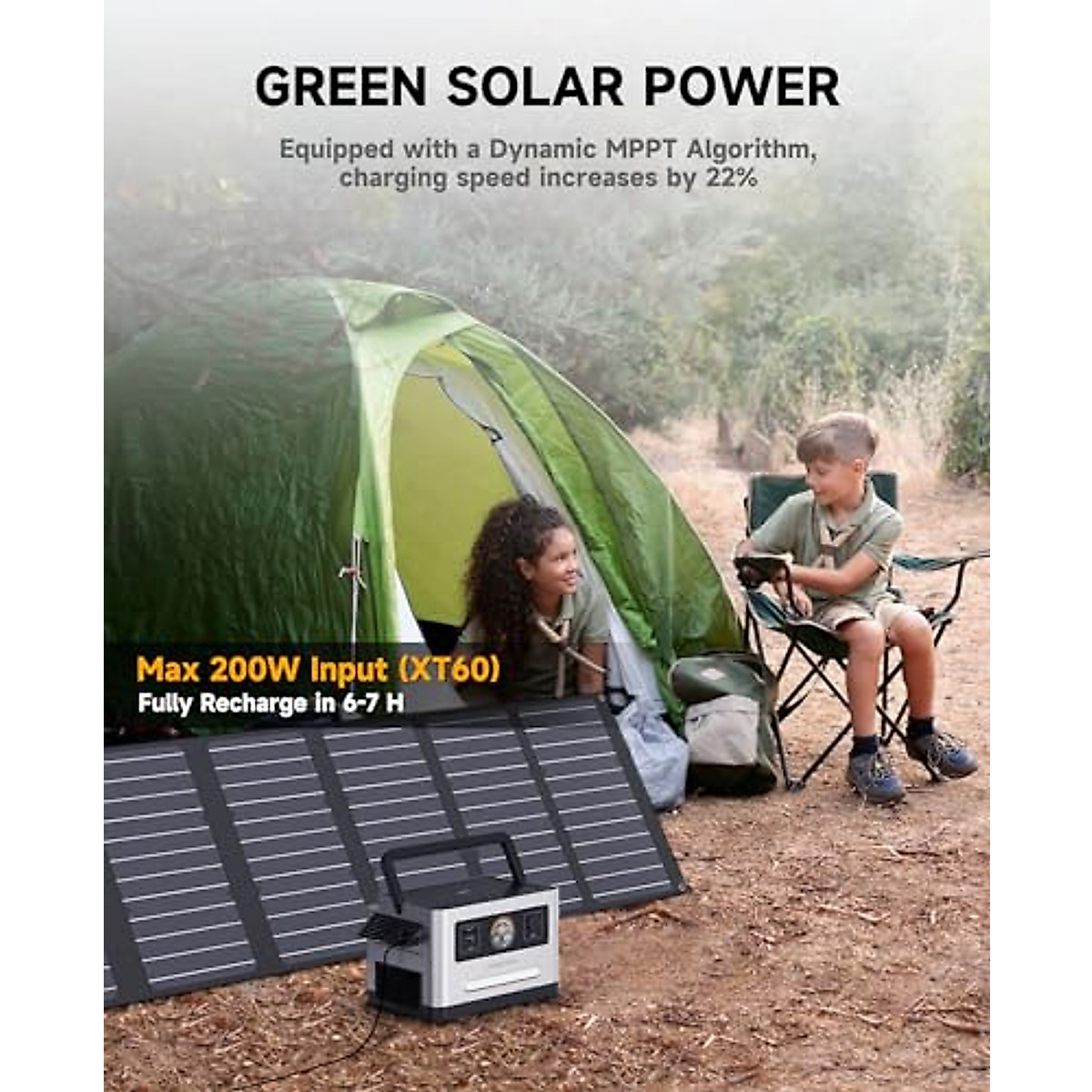 EGRETECH Sonic 1200W Portable Power Station 999Wh, Solar Generator with Peak Power 2400W, Fast Recharge in 60 Minutes from 0% to 80%, 2x 100W USB-C Charging (PD 3.0)