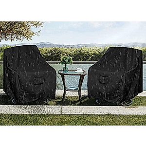 WOMACO Patio Swivel Chair Cover Waterproof Outdoor Swivel Chair Slip Covers Outside Small Large Oversized Wicker Lawn Club Chair Furniture Protector (37&quot; Wx37 Dx40 H(2 Pack))