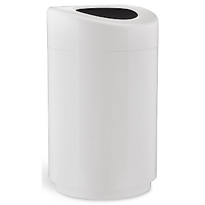 Safco Open-Top Modern Trash Can, Durable & Puncture-Resistant Stainless Steel, 30 Gallon, White
