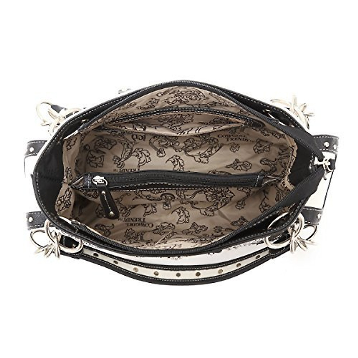 ZZ Fab Embroidered Concealed Carry Rhinestone Studded Skull Purse in 6 colors (Purple)