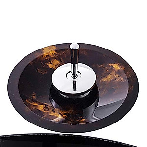 YOtat Tempered Glass Sink, Hotel Sink, Bath om Toilet Basin, Household Hotel Kitchen Accessories (A)