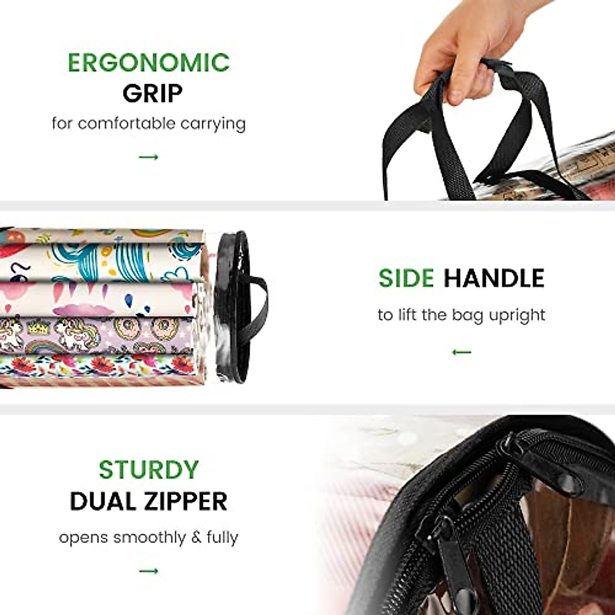 ZOBER Wrapping Paper Storage Containers - 40 Inch Gift Wrapping Organizer Storage - Fits 20 Standard Rolls of Wrapping Paper - Breathable Fabric, Waterproof