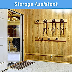 KOTESLLOE 2 Pcs Bridle Hooks, Metal Horse Bridle Hooks for Tack Room, Horse Bridle Rack with Tubes and Screw, Black