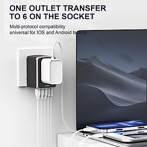 Universal Travel Adapter, PD 35W Fast International Power Adapter, 2 * 3.0A USB-C+3 * 2.4A USB-A Travel Adapter, Worldwide Travel Adapter for MacBook, Phones,iPad ect, for EU US UK AU 200+ Countries