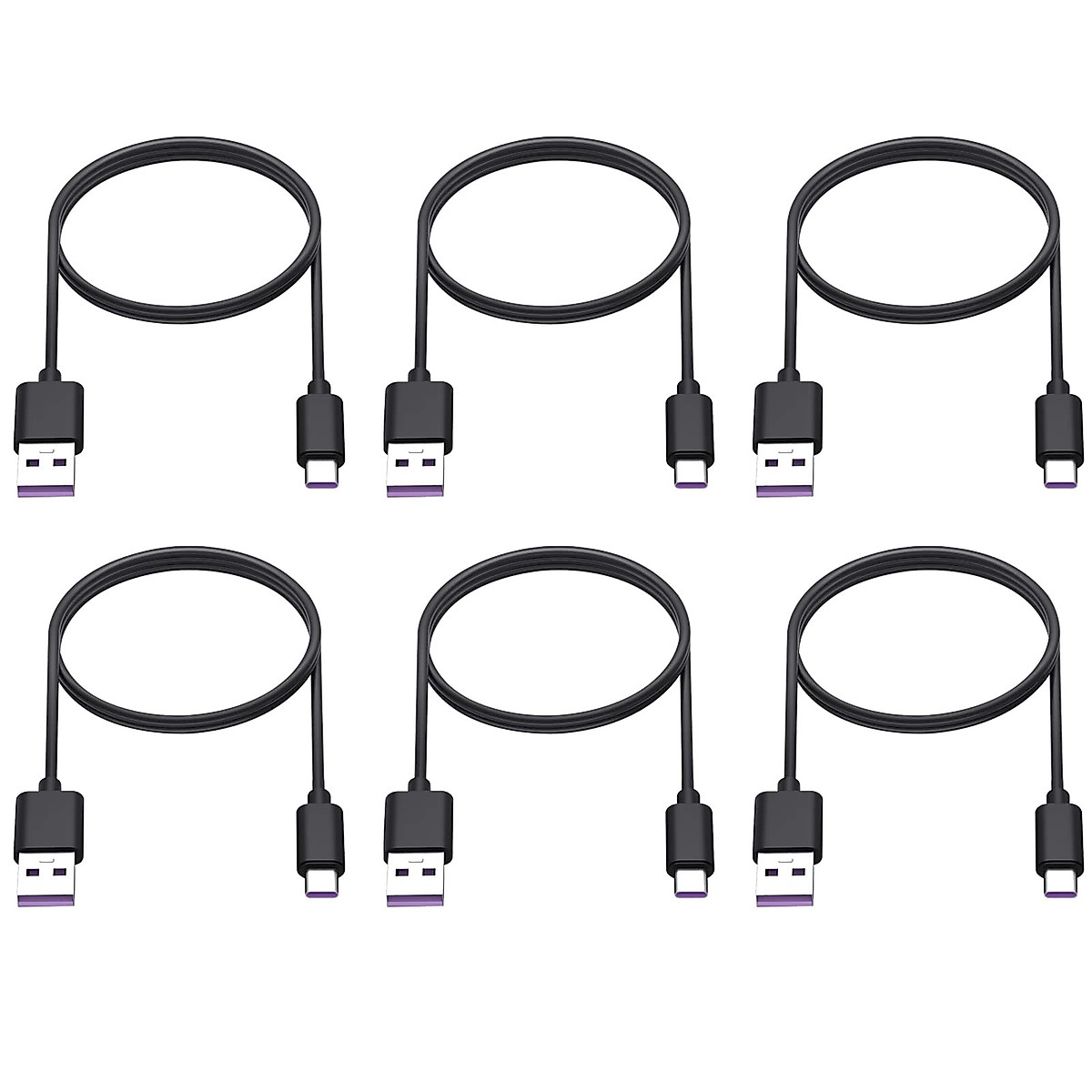 Smays 6-Pack 6 ft USB to USBC-C, USB A to USB C Type C Charging Cable, USBC to USBA