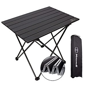 MSSOHKAN Camping Table Folding Portable Camp Side Table Aluminum Lightweight Carry Bag Beach Outdoor Hiking Picnics BBQ Cooking Dining Kitchen