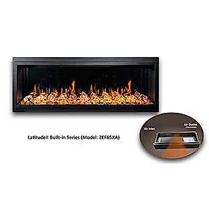 Litedeer Homes Gloria II 68 inch Smart Control Electric Fireplace Insert with WiFi Enable, ZEF68XS Silver White Fireplace 68