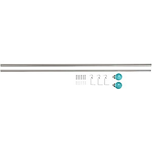 Amazon Basics Decorative 5/8" Curtain Rod with Round Finials, 48"-86", Turquoise Blue