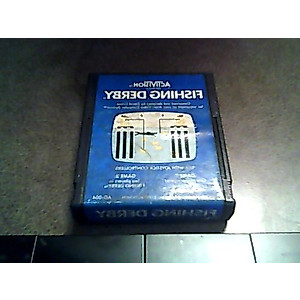 1980 Activision "Fishing Derby" Blue Label Picture #Ag-004 Game-(activision Presents Fishing Derby-conceived and Designed By David Crane for Enjoyment on Your Atari Video Computer System-use with Joystick Controllers-game 1:one Player Against the Acitivis