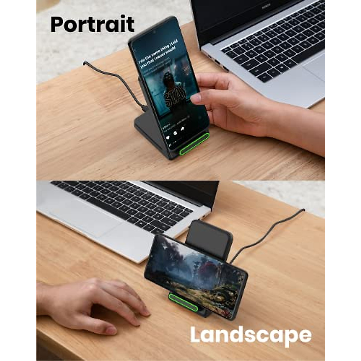 Wireless Charger, Wireless Phone Charger Samsung S22/S21/S20/S10/S9 +/Ultra, Note 20/10/9 Wireless Charging Stand for iPhone 14/13/12 Pro Max/Pro/Mini, SE 11 X XR XS MAX X 8 Plus (Adapter Included)