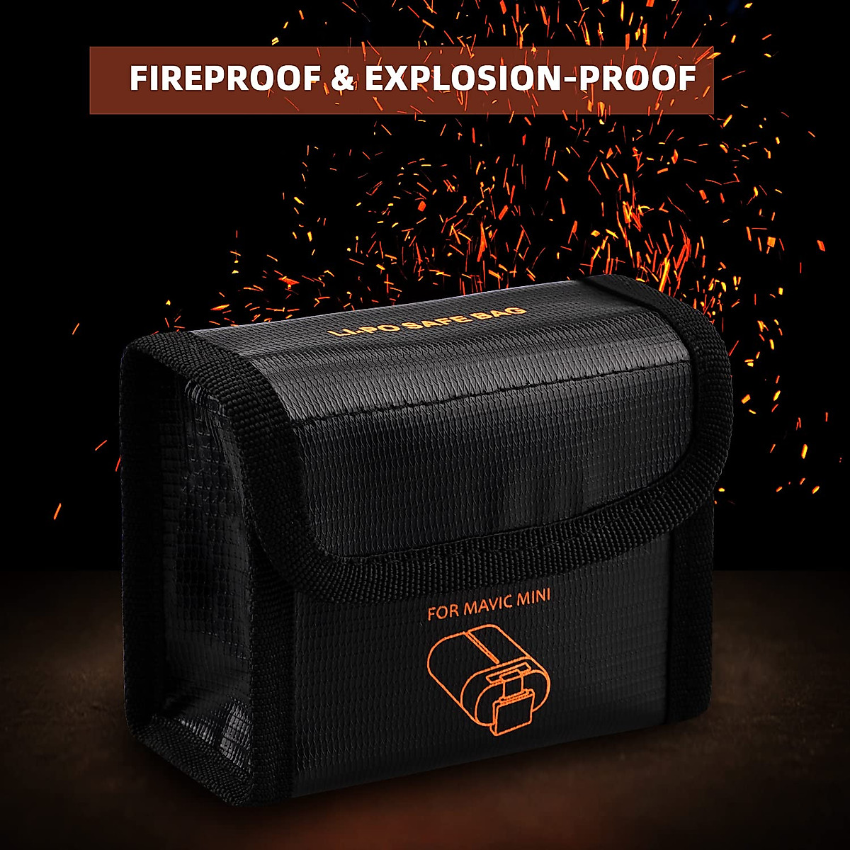 HeiyRC Lipo Battery Safe Bag for DJI Mini 4K/Mini 2/Mini 2 SE/Mini SE/Mavic Mini Batteries Protection Storage Case Fireproof Explosion-proof Pouch Accessories