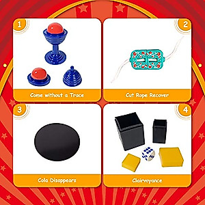 Heyzeibo Magic Kit for Kids - Magic Tricks Games Toy for Girls & Boys, Magician Pretend Play Dress Up Set with Magic Wand & More Magic Tricks, Instruction Manual, for Beginners Toddlers