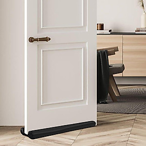 Sunolga 36 Inches Waterproof Door Draft Stopper, Adjustable Twin Under Door Draft Noise Blocker for Bottom of Doors, Black