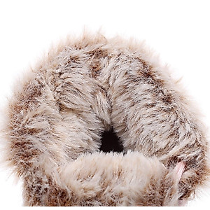 Bebila Winter Toddler Snow Boots - Lace up Baby Girls Boys Shoes Lace up Non-Skid Soft Sole Slippers Newborn Warm Ankle Fur Booties for Infant Newborn First-Walkers (0-3 Months, White)