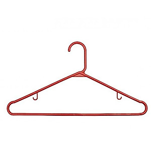 NAHANCO TBR2 Plastic Tubular Hangers, Shoulder Indents, 17", Red (Pack of 144)