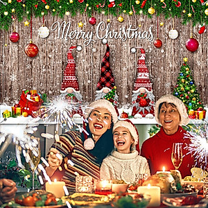 Christmas Backdrop Merry Christmas Party Decoration Christmas Photo Banner Signs Xmas Photography Background Photo Props for Winter New Year Xmas Eve Family Party Decoration Supplies (Gnome)