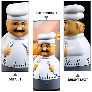 2pcs Cook Timer Kitchen Timer Cartoon Cooking Timekeeper Digital Kitchen Timer Electric Timers Cooking Cartoon Wind up Kitchen Timer Kids Food White Reminder Manual Plastic Student