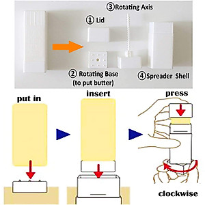 Lantsang Butter Stick Holder, Butter Spreader dispenser with cover, Standard Butter Dish Keeper container for Corn Pancakes Waffles Bagels Toast, Dishwasher Safe