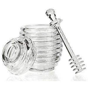 Prodyne Acrylic Honey Jar With Server, Off-white