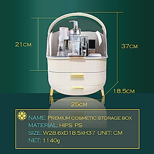 KOSA Large Makeup Organizer,Travel Makeup Case,Clear Cosmetic Storage Organizer,Looks Elegant Sitting on Your Vanity, Bathroom Counter or Dresser. Clear Design for Easy Visibility.(White)